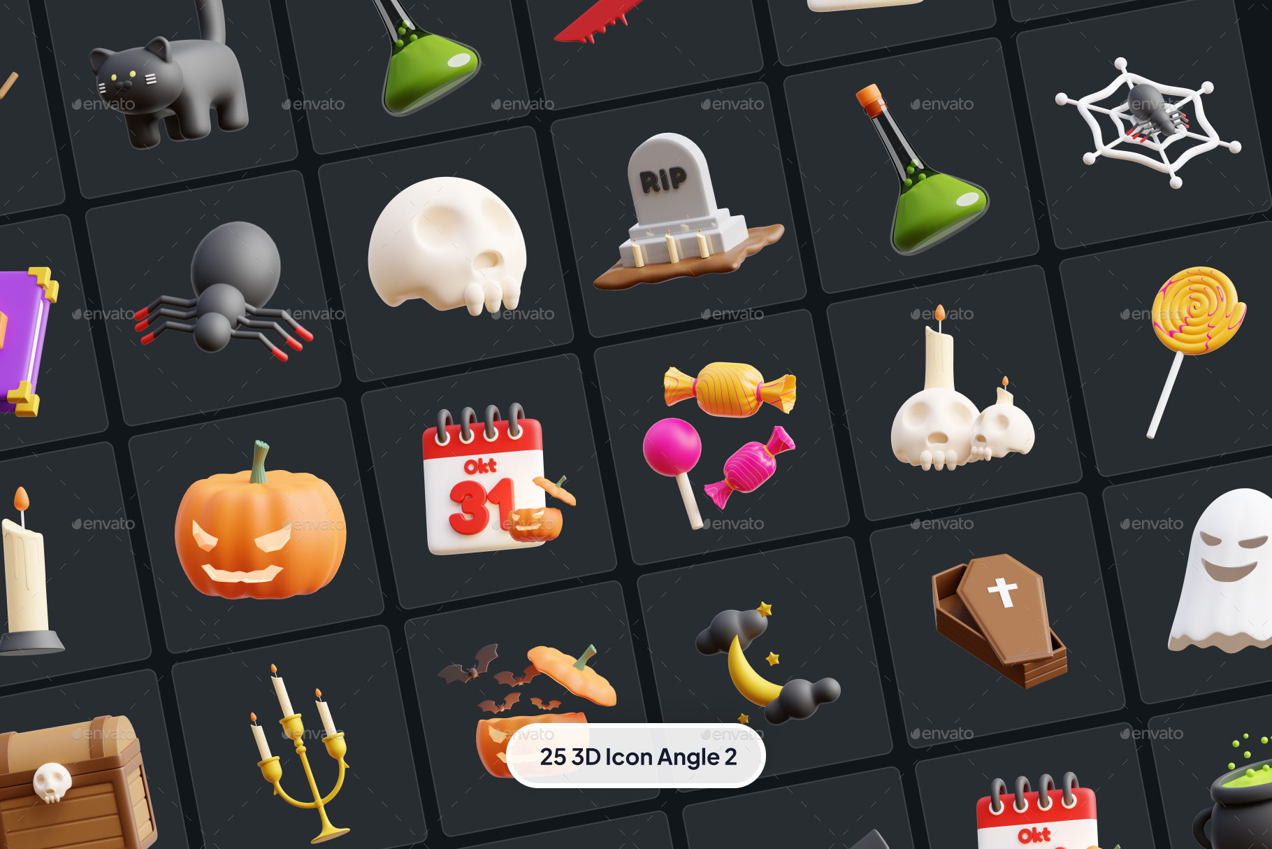 Halloween 3D Icon Set, Icons | GraphicRiver